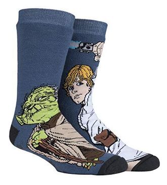 Heat Holders Heat Holders - Homme Star Wars Hiver Chaudes Chaussettes Thermiques avec Antidérapantes (39/45, Luke/Yoda)