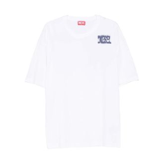 Diesel Homme, Tops, Blanc, Taille: S T-shirt &agrave; manches courtes avec logo