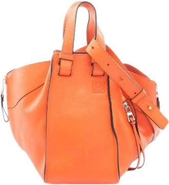 Loewe Pre-owned Sac &agrave; main bandouli&egrave;re Hammock Small en cuir - Femme - Pre-owned - Orange - Taille: ONE Size