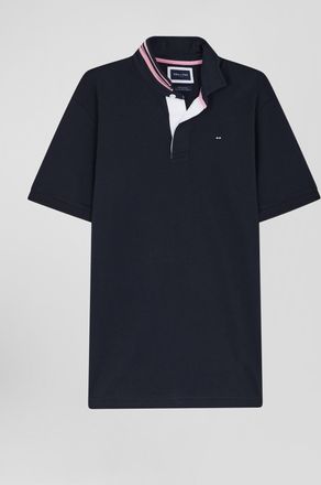 Eden Park Maillot En Coton Bleu Marine Dessous De Col Cercl&eacute; Coupe Regular