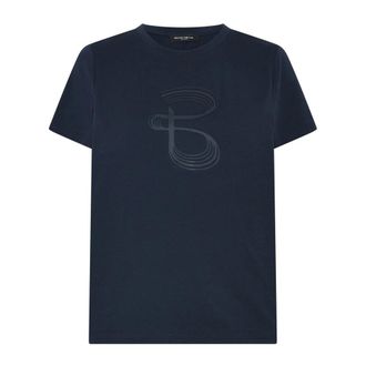Bruuns Bazaar Sky Captain Klassisches T-Shirt mit Druck - - Tops - Damen - Blau - XS