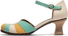 FLY London Femme BESH087FLY Pumps, OFFWHITE/Spearmint/Bumblebee, 40 EU