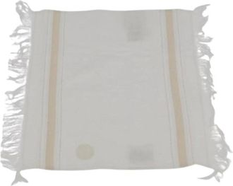 Herm&egrave;s Pre-owned Cotton Scarf - Femme - Pre-owned - Blanc - Taille: ONE Size