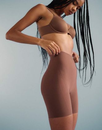 Calvin Klein Shapewear - Short sculptant en tulle - Marron