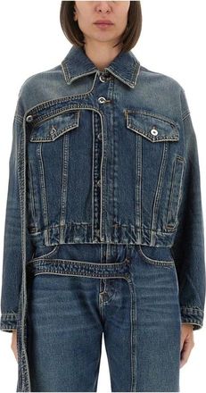 Jean Paul Gaultier Femme, Vestes, Bleu, Taille: 38 FR Veste en jean conique courte