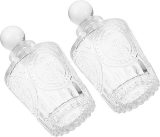Happyyami 2 St&uuml;ck Glas Aromatherapie Flaschen mit Gravur Nachf&uuml;llbare &Auml;therische &Ouml;lbeh&auml;lter f&uuml;r Zuhause Langlebige Duftflaschen Transparent Dekorative Aroma Dif