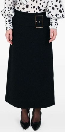 Rowen Rose Tief sitzender Maxirock - Schwarz