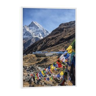 artboxONE Poster mit wei&szlig;em Rahmen 18x13 cm Natur Basislager - Bild ABC Abenteuer Annapurna