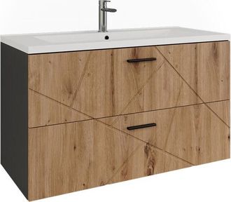 Vicco Ensemble de meubles de salle de bains Irma, Anthracite/Artisan, 2 pi&egrave;ces, Vicco