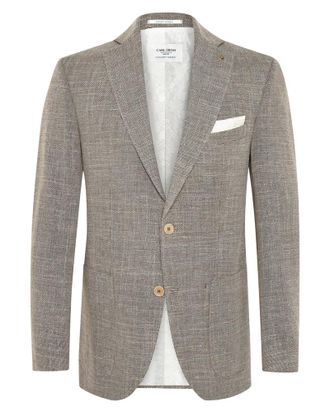 Carl Gross Strukturiertes Einreiher-Sakko aus einem Material-Mix in