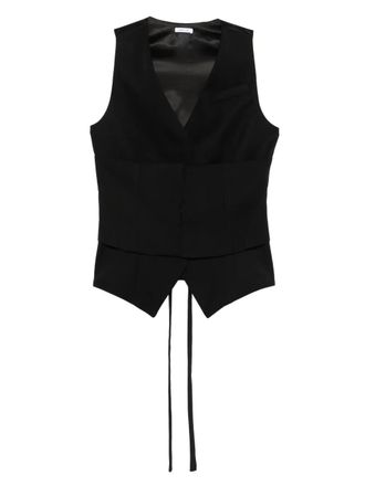 Alexander McQueen veste sans manches ceintur&eacute;e - Noir