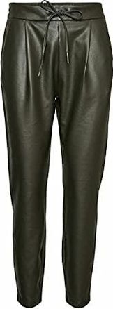 Vero Moda Vero Moda VMEVA MW Loose String Coated PNT GA Noos, Pantalon en Tissu Femme, Peat