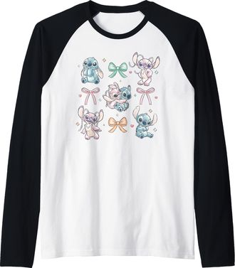 Disney Stitch & Angel Coquette Style Bows Valentines Day Raglan
