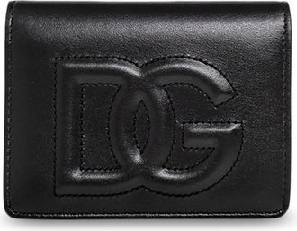 Dolce & Gabbana Femme, Accessoires, Noir, Taille: ONE Size Calfskin Logo Wallet