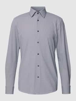 HUGO BOSS Slim Fit Business-Hemd mit Strukturmuster