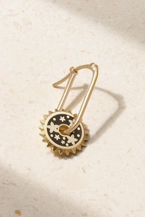 Foundrae Small Blossom Einzelner Ohrring Aus 18 Karat Gold Mit Emaille