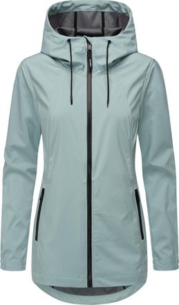 Ragwear Damen Lange Übergangsjacke wasserdichter und atmungsaktiver Kurzmantel mit Verstellbarer Kapuze Zuzka Sport YOUMODO Aqua Gr. 6XL