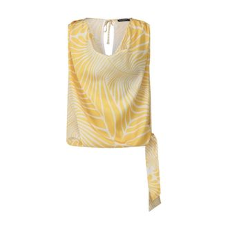 Ana Alcazar Top mit abstraktem Muster und Schn&uuml;rung - - Tops - Damen - Gelb - S