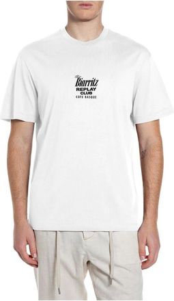 Replay Homme, Tops, Blanc, Taille: L Relaxed Crew T-Shirt
