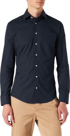 Seidensticker Herren zakelijk overhemd Hemd, Dunkelblau, 40 EU