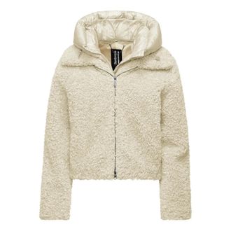 Bomboogie Femme, Vestes, Beige, Taille: 44 FR Manteau Court Bimati&egrave;re &agrave; Capuche Amovible