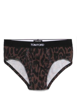 Tom Ford boxer &agrave; imprim&eacute; l&eacute;opard - Marron