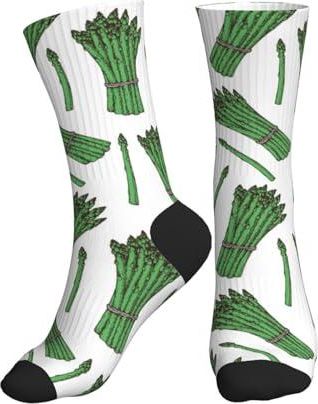 Generic Imprim&eacute; Vert Asperge Chaussettes Rigolotes Cushioned Chaussettes Hommes Antibact&eacute;rien Chaussette Homme Pour Affaires Travail Bureau 40Cm