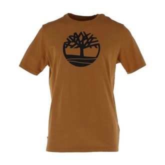 Timberland Homme, Tops, Brun, Taille: L T-Shirt Imprim&eacute; &agrave; Manches Courtes et Col Rond