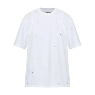 Ganni T-shirt orn&eacute;e de cristaux - Femme - Tops - Blanc - Taille: 36 FR
