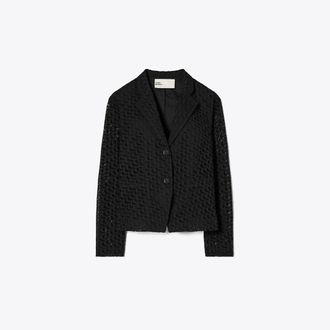 Tory Burch Damen Jacke mit Lochstickerei