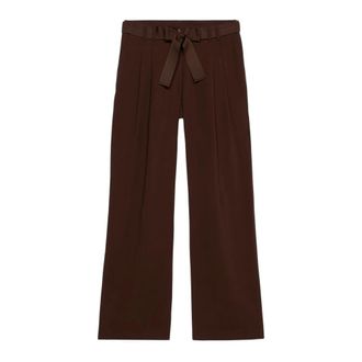 Oltre Flie&szlig;ende Hose mit G&uuml;rtel - - Trousers - Damen - Braun - S
