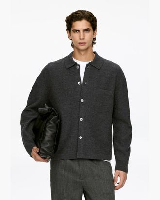 Arket Strickjacke Aus Wollwalk -Grau