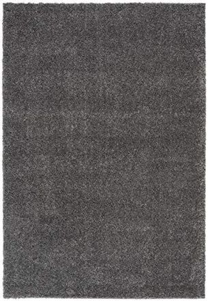 Safavieh Tapis Shag pour Salon, Salle à Manger, Chambre à Coucher - August Shag Collection, Tapis à Poil Court, Gris, 61 x 91 cm