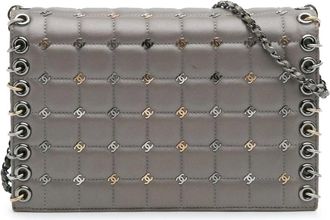 Chanel Sac bandouli&egrave;re cha&icirc;ne en cuir pr&eacute;-poss&eacute;d&eacute; - Femme - Pre-owned - Gris - Taille: ONE Size