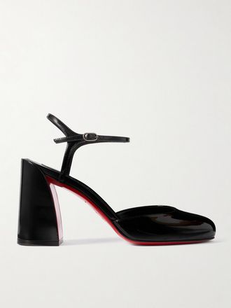 Christian Louboutin Escarpins En Cuir Verni Jane 85 - Noir