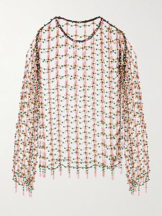 Dries Van Noten Haut En R&eacute;sille &Agrave; Ornements - Rose