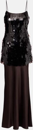 Staud Robe Mesa aus Satin mit Pailletten