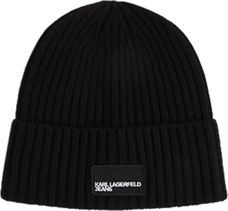 Karl Lagerfeld Karl Lagerfeld Jeans, Herren, Umgeschlagene M&uuml;tze, Schwarz, One Size