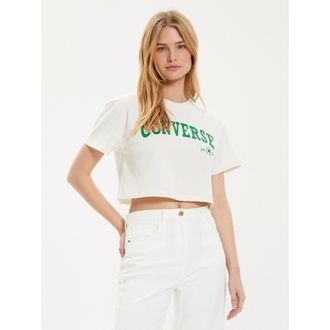 Converse T-Shirt W Retro Chuck Cropped Tee 10027151-A03 &Eacute;cru Regular Fit