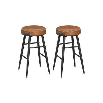 Vasagle Vasagle - Collection Echo Tabouret de Bar, Lot de 2, Chaise de Cuisine, Si&egrave;ge Haut, en pu avec Coutures, Hauteur Assise 63 cm, pour Cuisine, Bar &agrave;