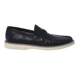 Baldinini Perforierter Tumbled Leder Loafer - - Shoes - Herren - Schwarzk - 40 EU