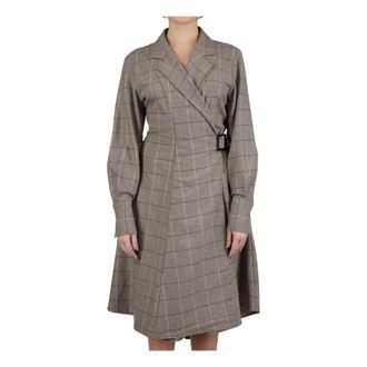 Kiton Femme, Robes, Gris, Taille: 38 FR Carreaux et motifs &agrave; carreaux r&eacute;guliers 100 % faits main