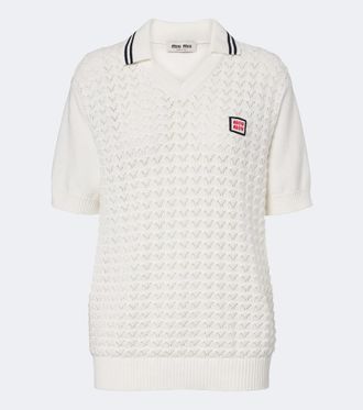 Miu Miu Polo en coton ajour&eacute;