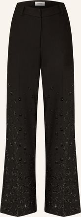 ottod'Ame Ottodame Marlenehose Mit Schmucksteinen rot