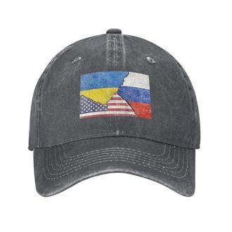 Generic Drapeau des &Eacute;tats-Unis, De LUkraine Et De La Russie Homme Femme Chapeau De Cowboy Styl&eacute;e Casquettes Snapback Classic Snapback Cap pour Randonn&eacute;e Toute