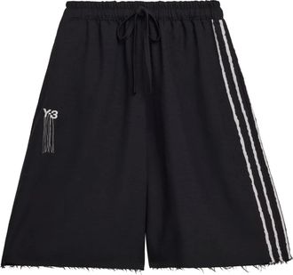 Yohji Yamamoto Femme, Sport, Noir, Taille: 36 FR Sport Uniform Raw Cut 3 Stripes Shorts
