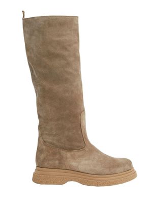 8 by YOOX SUEDE PLATFORM TALL BOOTS
