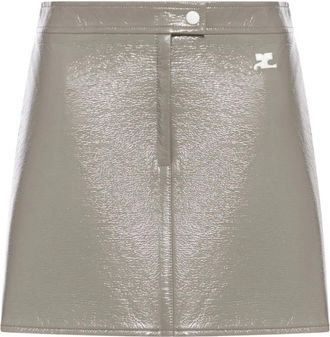 Courr&egrave;ges Femme, Jupes, Gris, Taille: 40 FR Reedition Vinyl Mini Skirt