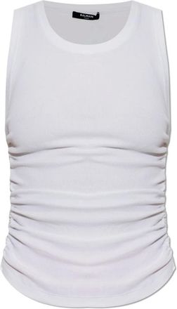 Balmain Femme, Tops, Blanc, Taille: 42 FR Top Avec Cordons De Serrage Ajustables Sur Les C&ocirc;t&eacute;s