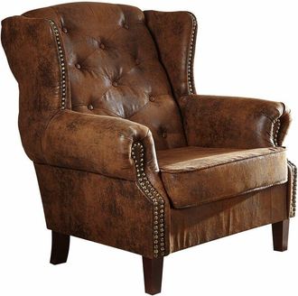 Massivmoebel24 Ohrensessel 102x93x102 braun chesterfield